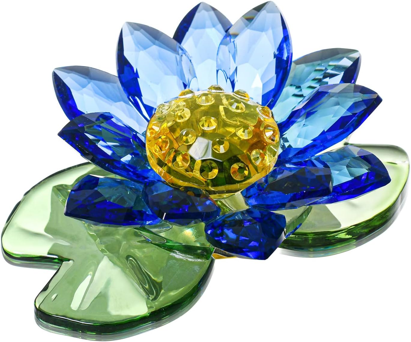 Amazon.com: Ornalrist Sparkle Crystal Clear Lotus Flower Figurines ...