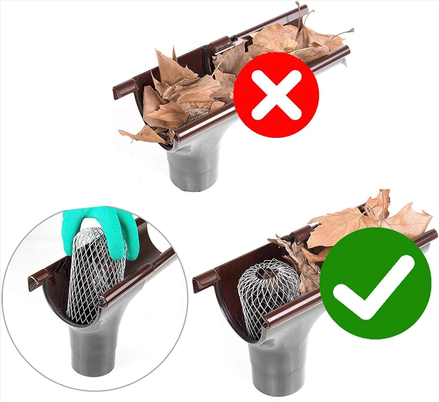 Snapklik.com : Fuvtory 12 Pack Gutter Guards, Gutter Downspout Guard ...