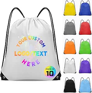 Amazon.com | Grneric Custom Drawstring Backpacks Bulk 10 Pack, Drawstring String Bags ...