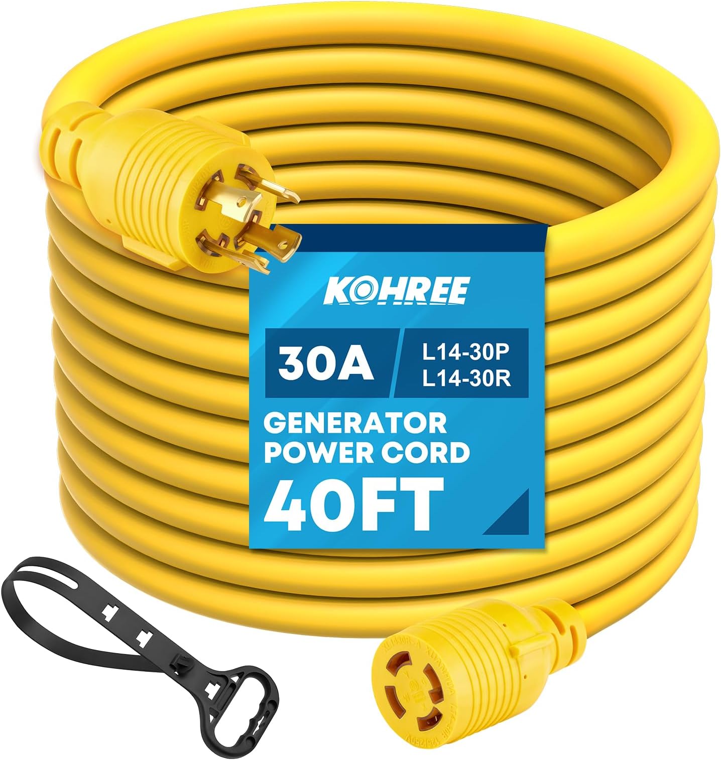 Amazon.com: VEVOR 40 FT 30 Amp Generator Extension Cord SJTW 10 Gauge 4 ...