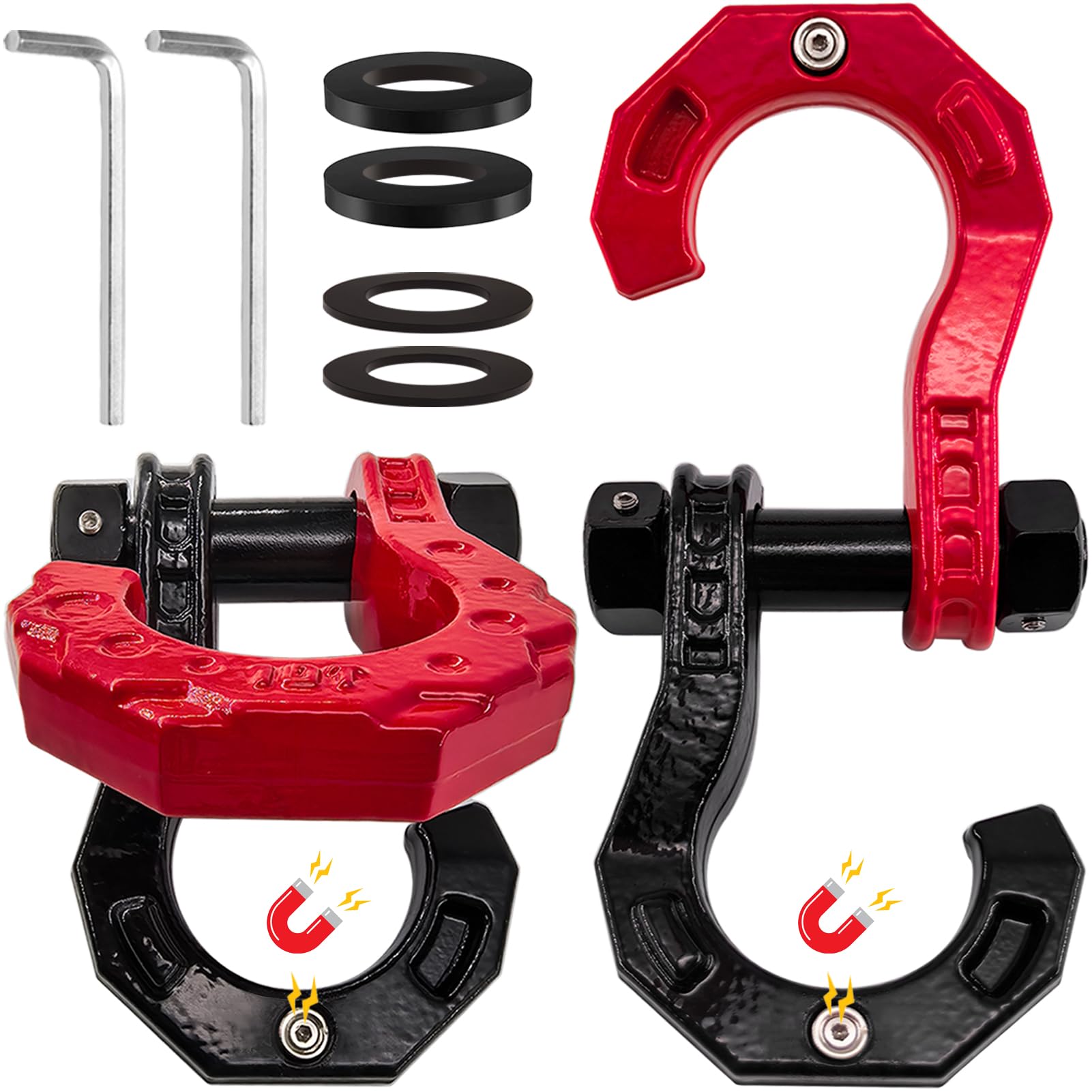 Tow Straps Heavy Duty AUTMATCH 3/4" D Ring Shackles With Shackle Mount ...