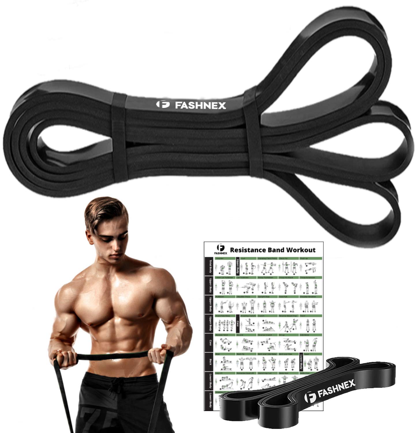Fashnex Power Resistance Bands, Pull Up Assist Exercise Band, Body ...