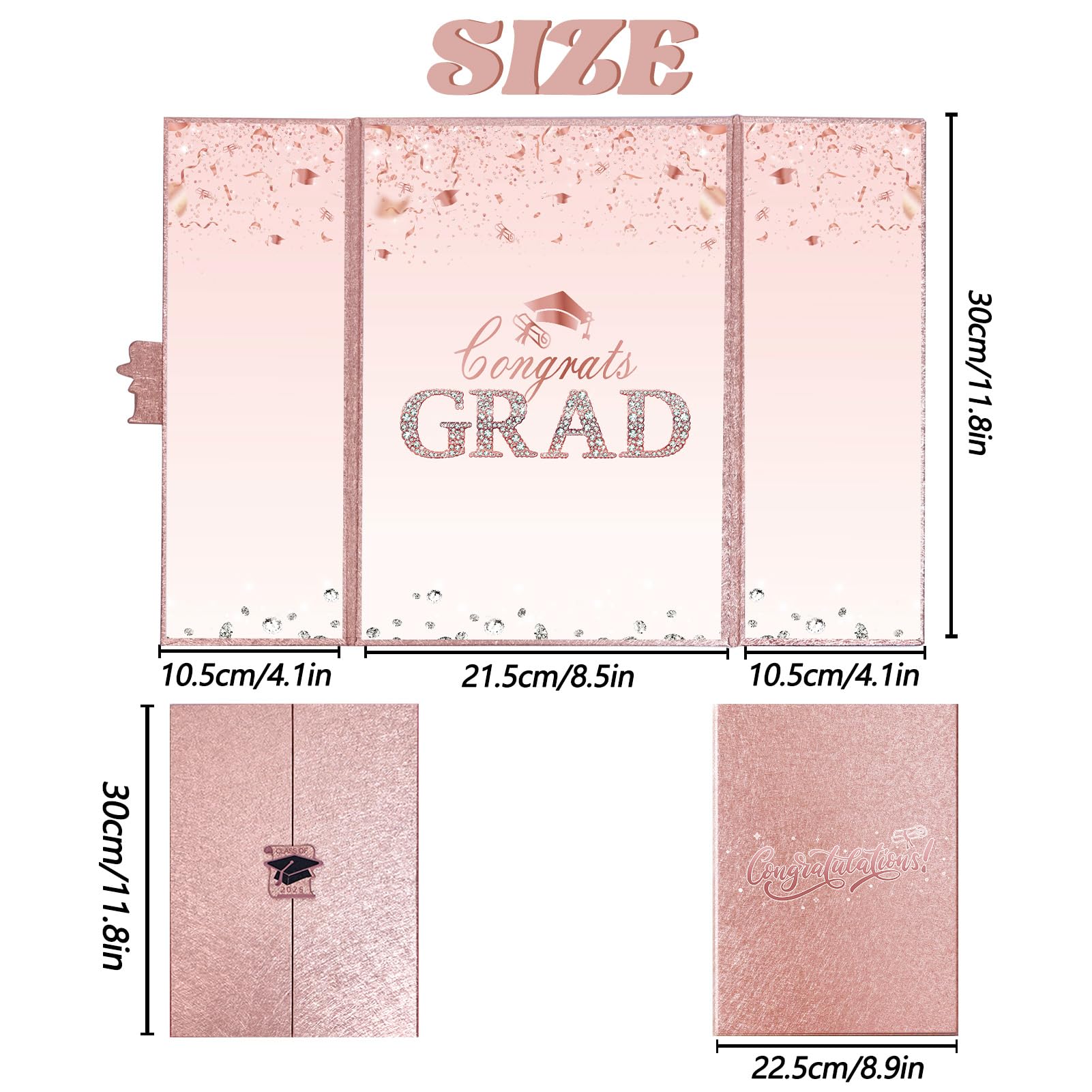 Snapklik.com : Rose Gold Graduation Decorations Class Of 2025, Creative ...