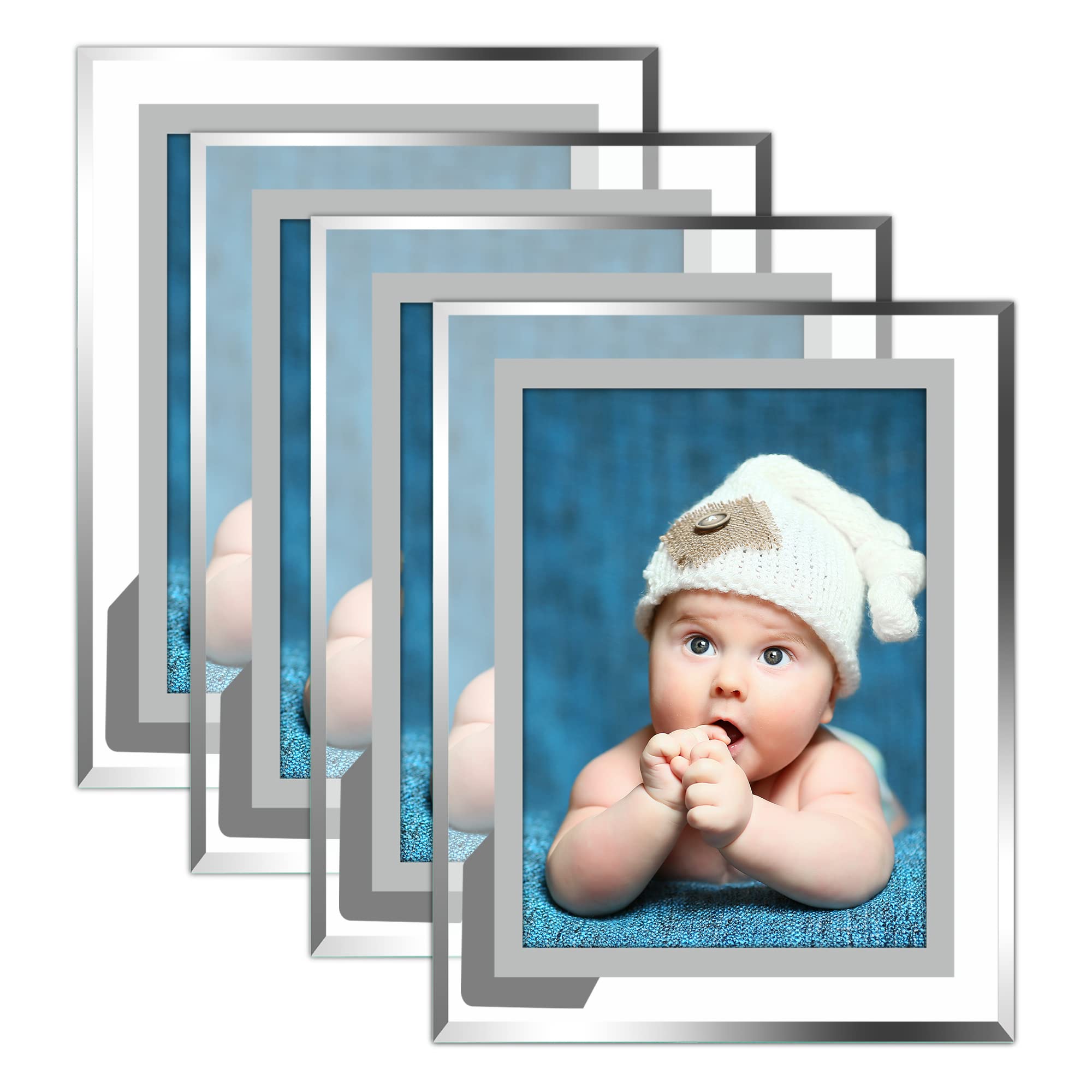 Amazon.com - Vienrose 4 Pack 4x6 Picture Frame, Glass Photo Frames Made ...