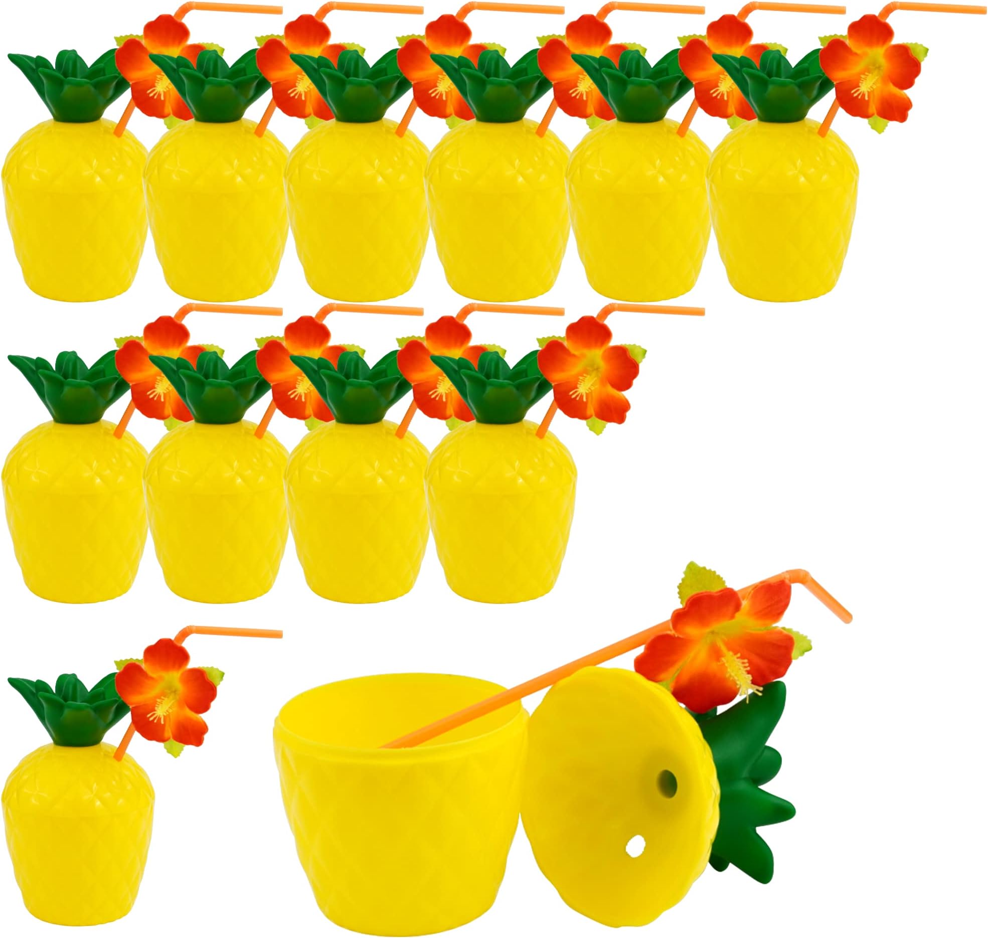 Amazon.com: IoF 12-Pack Pineapple Cups - Luao Hawaiian Themed Party ...