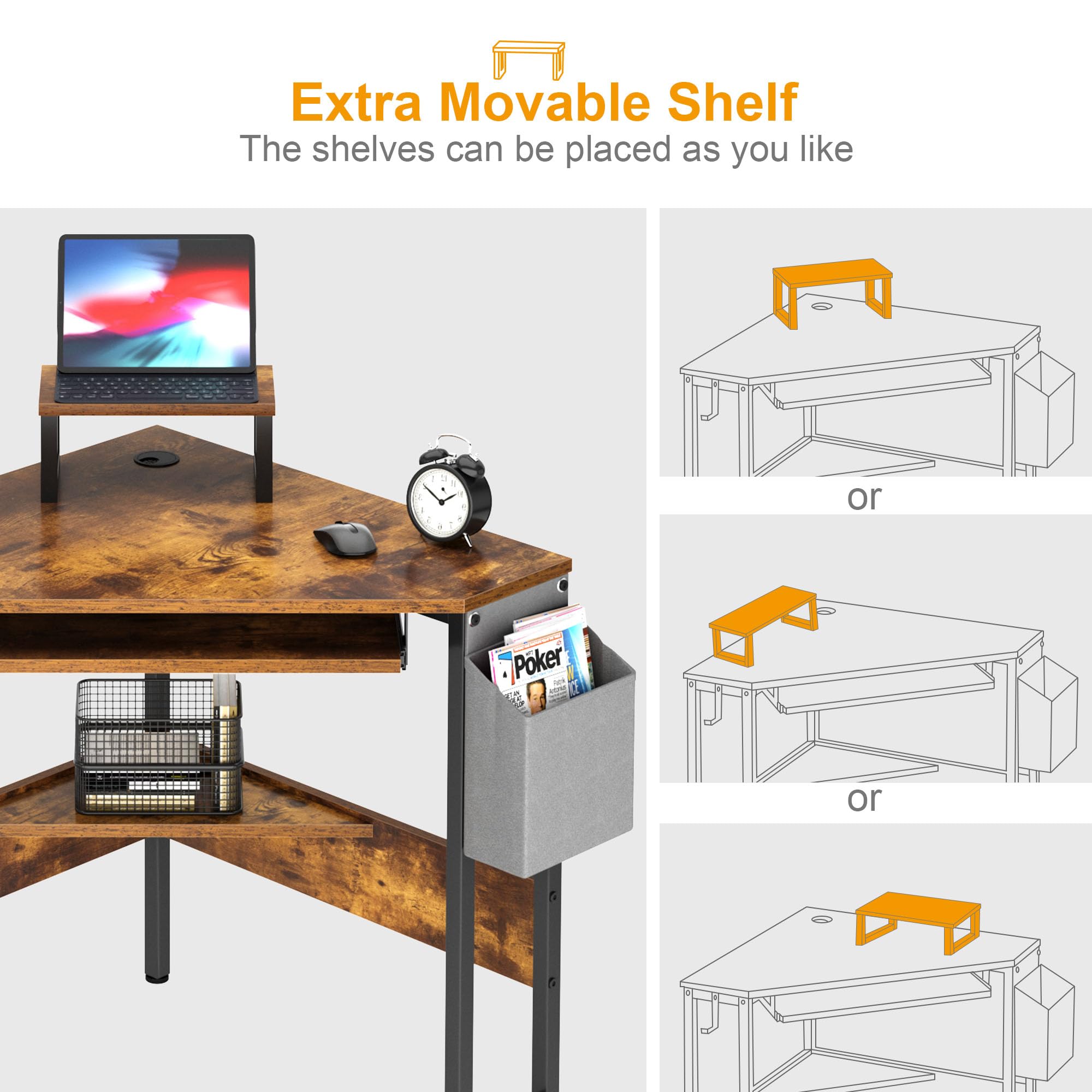 Snapklik.com : Soges Corner Desk For Small Space, Triangle Computer Desk
