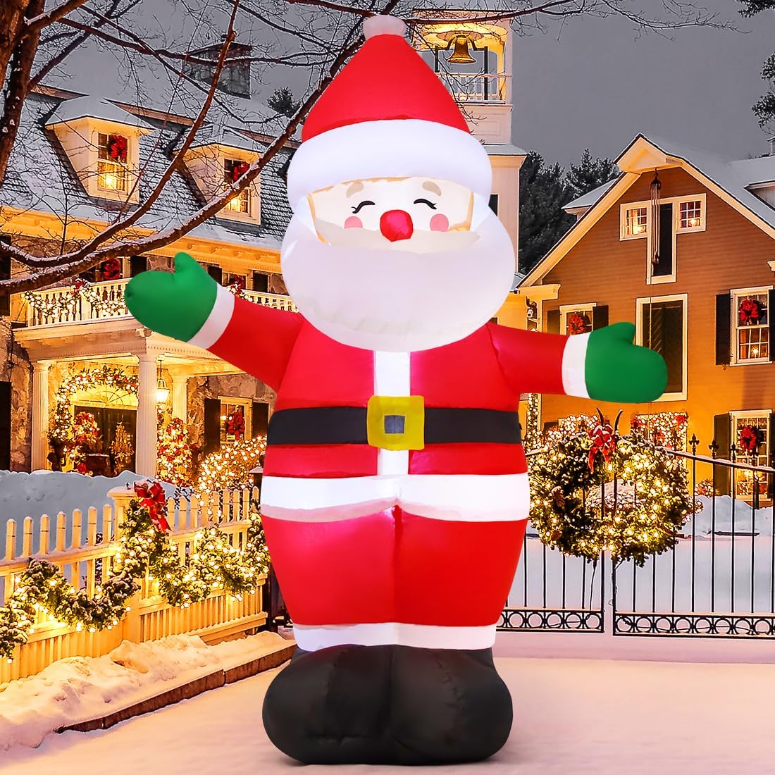 Amazon.com: GOOSH 5 FT Christmas Inflatables Santa Claus Outdoor ...
