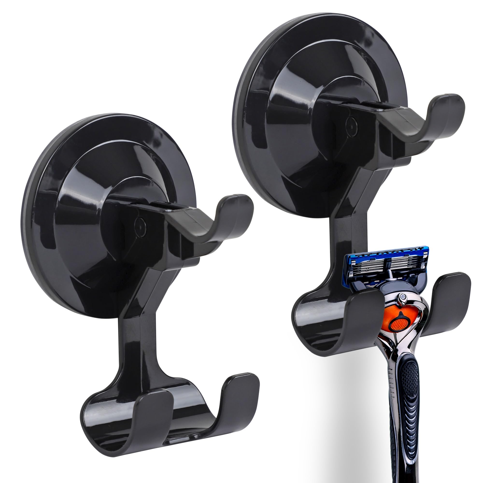 Amazon.com: Powerful Black Waterproof Suction Cup Razor Hooks ...