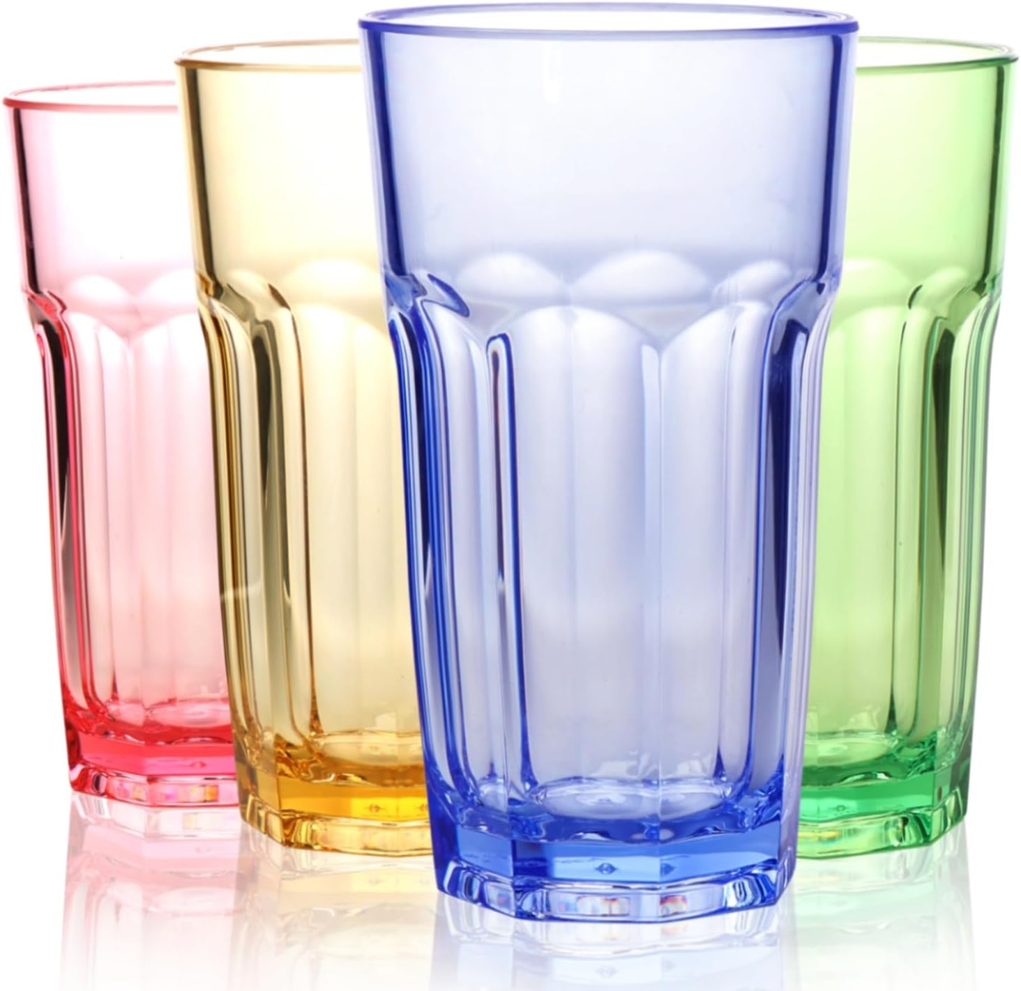 Tebery 8 Pack 250ml Acrylic Plastic Tumblers, Reusable Cups Stackable ...