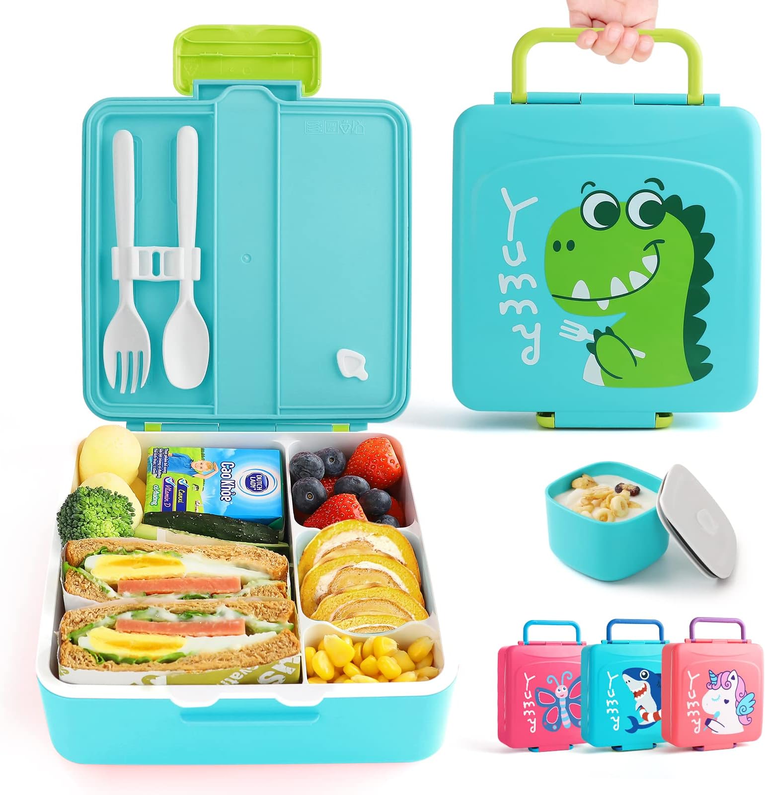 Omie B9099 OmieBox Kids Bento Lunch Box, Plastic, Meadow : Amazon.co.uk ...