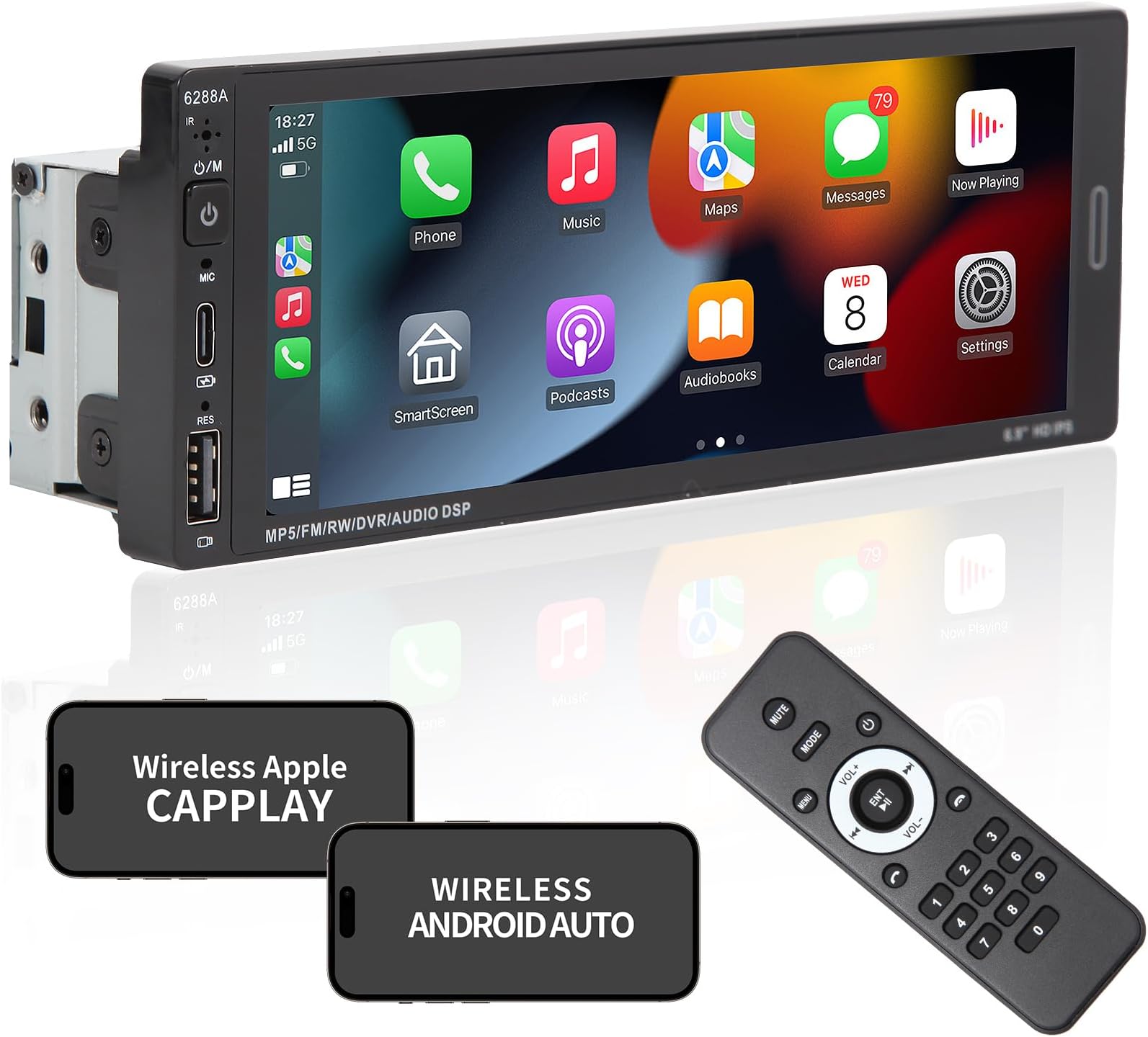 Amazon.com: Single Din Car Stereo Wireless Apple Carplay Wireless ...