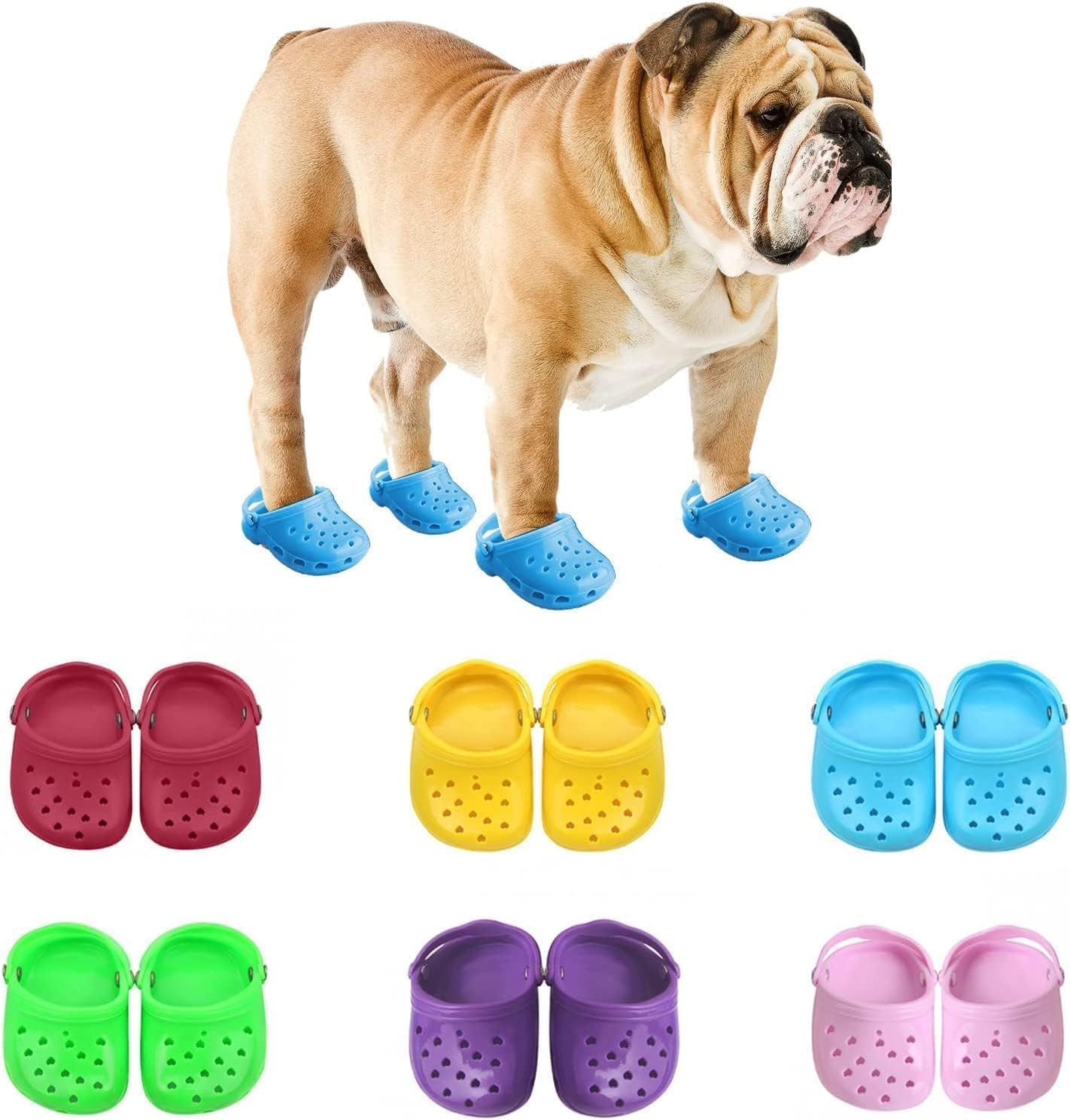 Pro-Noke 4Pack/2Pairs Pet Dog Croc,Summer Dog Shoes,Puppy Candy Colors ...