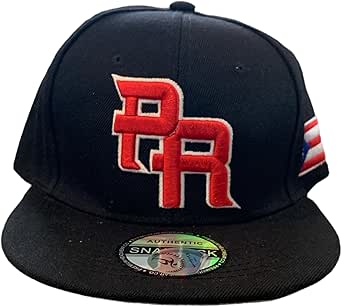 Amazon.com: Diseños de gorras de béisbol de Puerto Rico, Letra roja negra : Ropa, Zapatos y Joyería