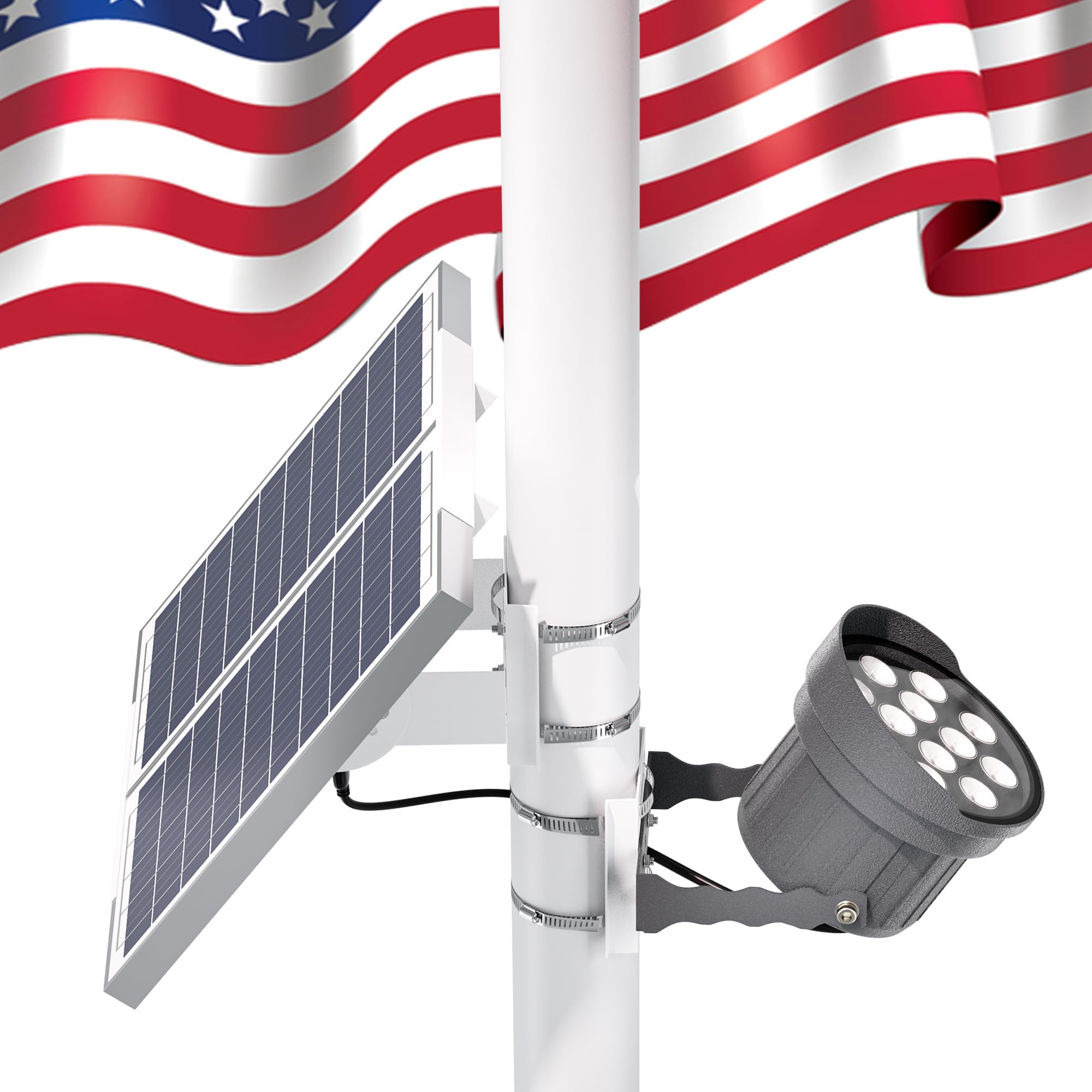 Amazon.com : Ofuray Solar Flag Pole Light, Upgrade Big Solar Light for ...