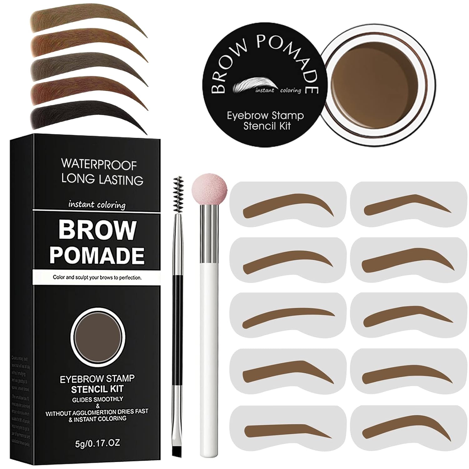 Amazon.com: Eyebrow Stamp Stencil Kit - for Waterproof Eyebrows Makeup ...