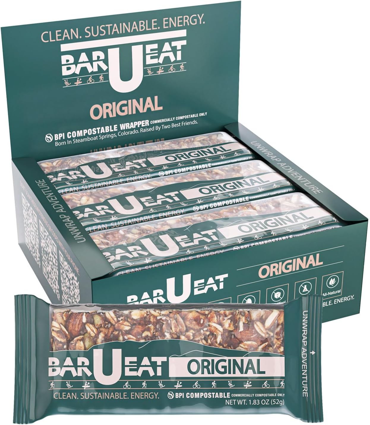 Amazon.com: BAR-U-EAT Granola Bars (Original, 12) Clean - Sustainable ...