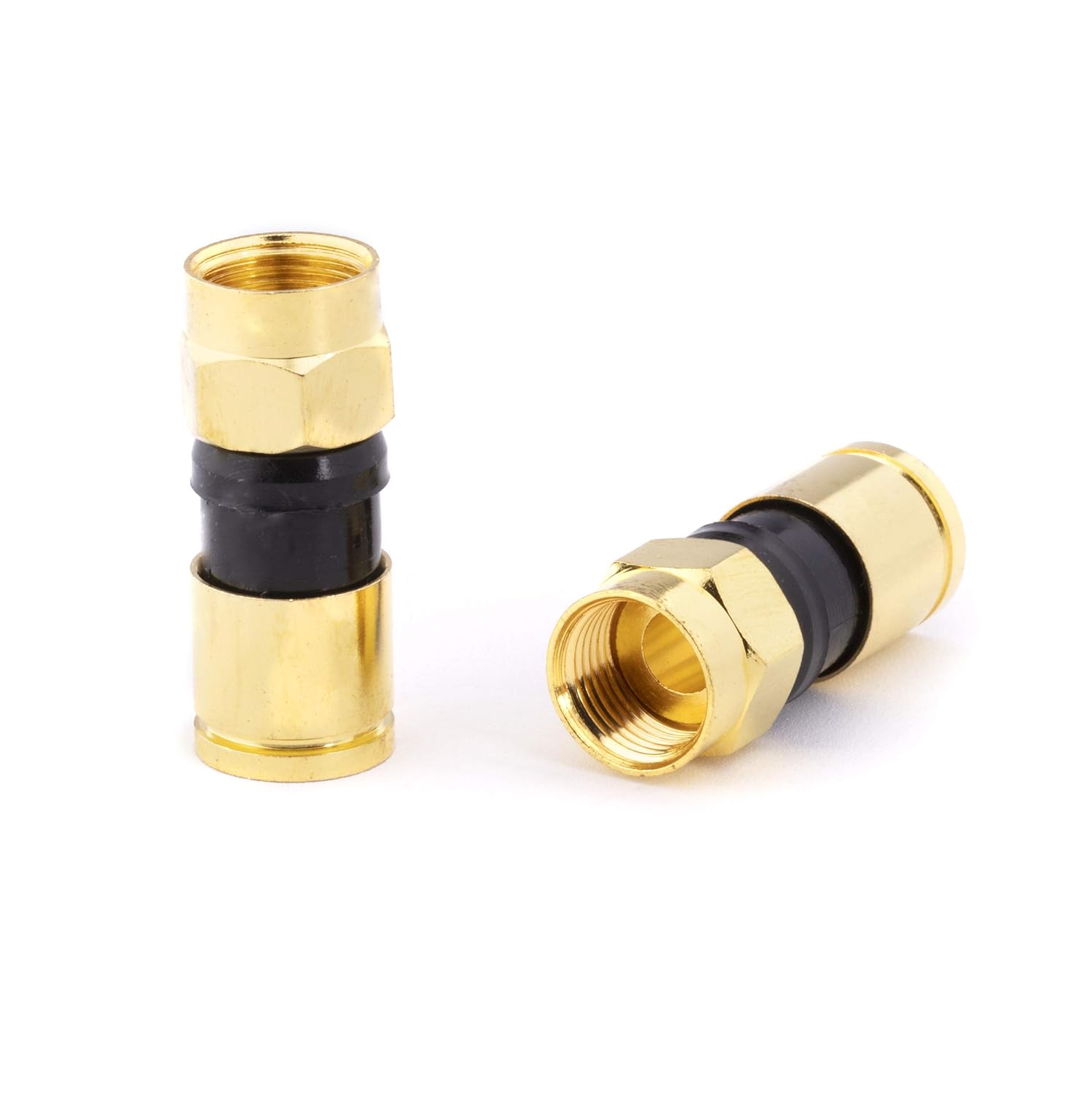 Amazon.com: THE CIMPLE CO Gold Coaxial Cable Compression Fitting - 4 ...