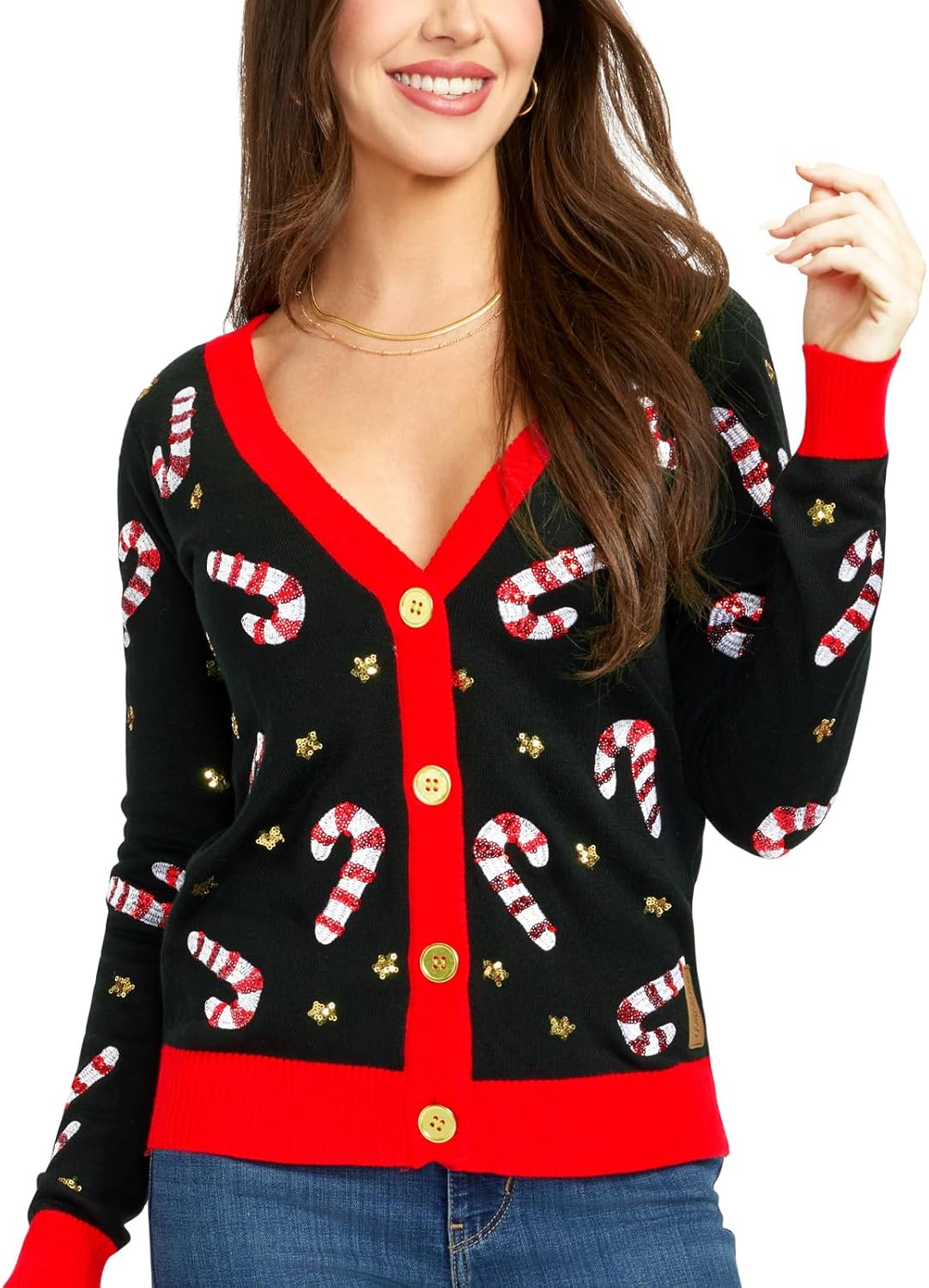 Tipsy Elves Classic Cute Cardigan Ugly Christmas Sweaters for Women ...