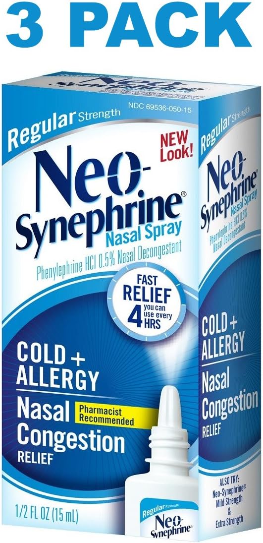 Amazon.com: Neo-Synephrine Nasal Spray, REGULAR Formula, 0.5-Ounce ...