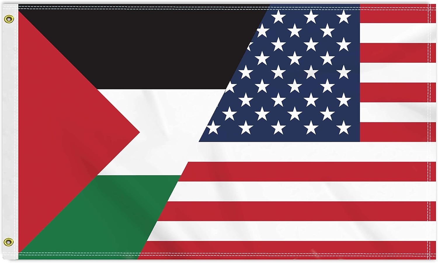 Amazon.com : 3×5 FT USA Palestine Flag, Large 150D America Palestinian ...