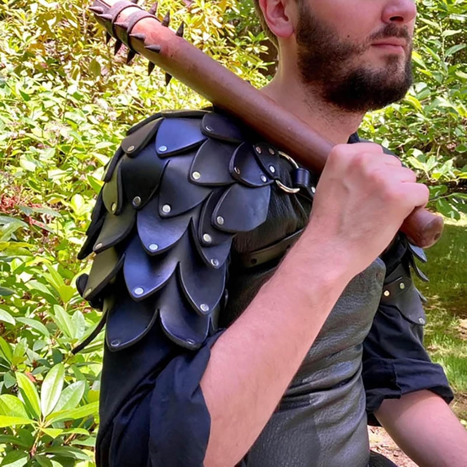Amazon.com: WORUETE Medieval Renaissance Shoulder Armour PU Leather ...