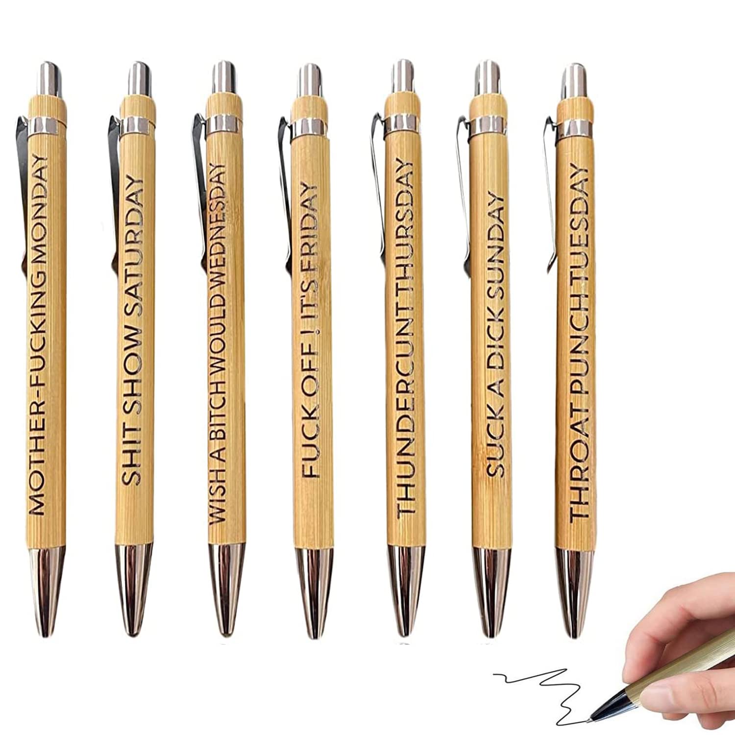 Amazon.com : FAGOBYX 7 Pcs Sarcastic Ballpoint Pens,Funny Seven Days Of ...
