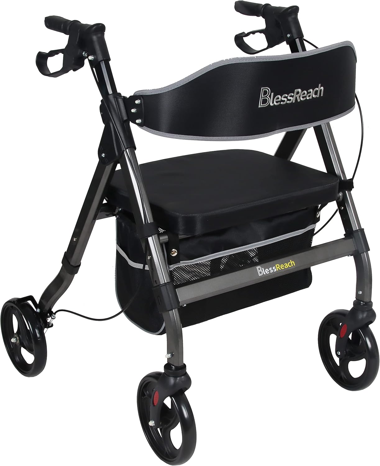 Amazon.com: BlessReach Heavy Duty Rollator Walker - Aluminum Rolling ...