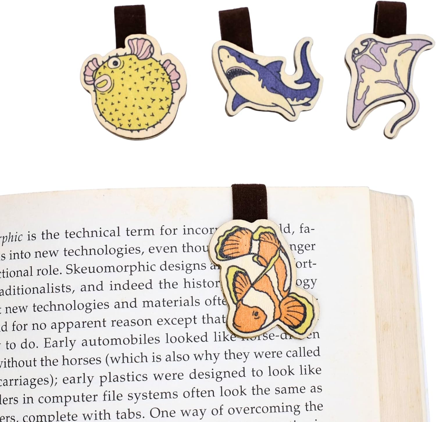 Amazon.com: THE CRAFT HOUSE Kawaii Magnetic Bookmarks, Handmade Wooden ...