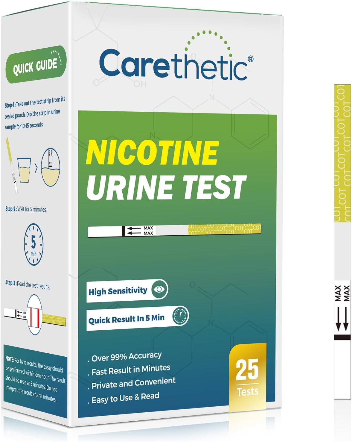 Amazon.com: [25 Pack] Carethetic Nicotine Testing Kit at Home - Highly ...