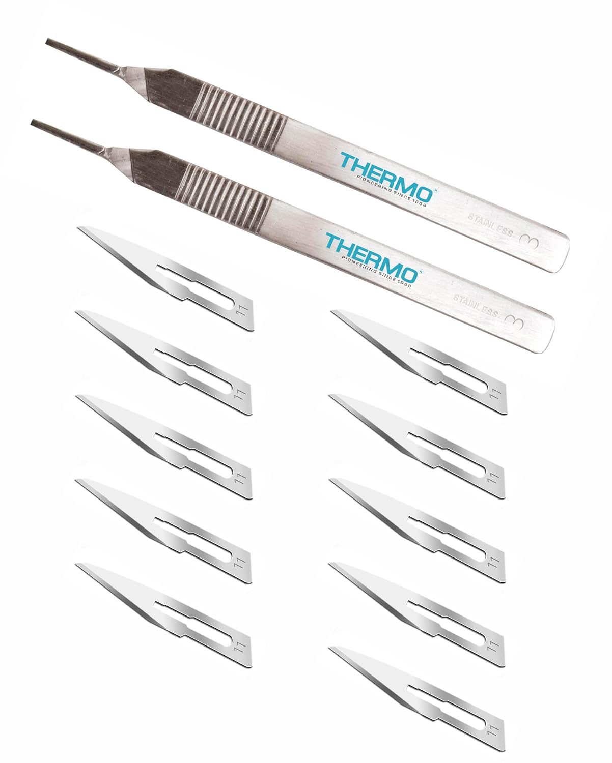 Glassvan Blades Size no.11 (10 pcs) with Stainless Steel Surgical ...