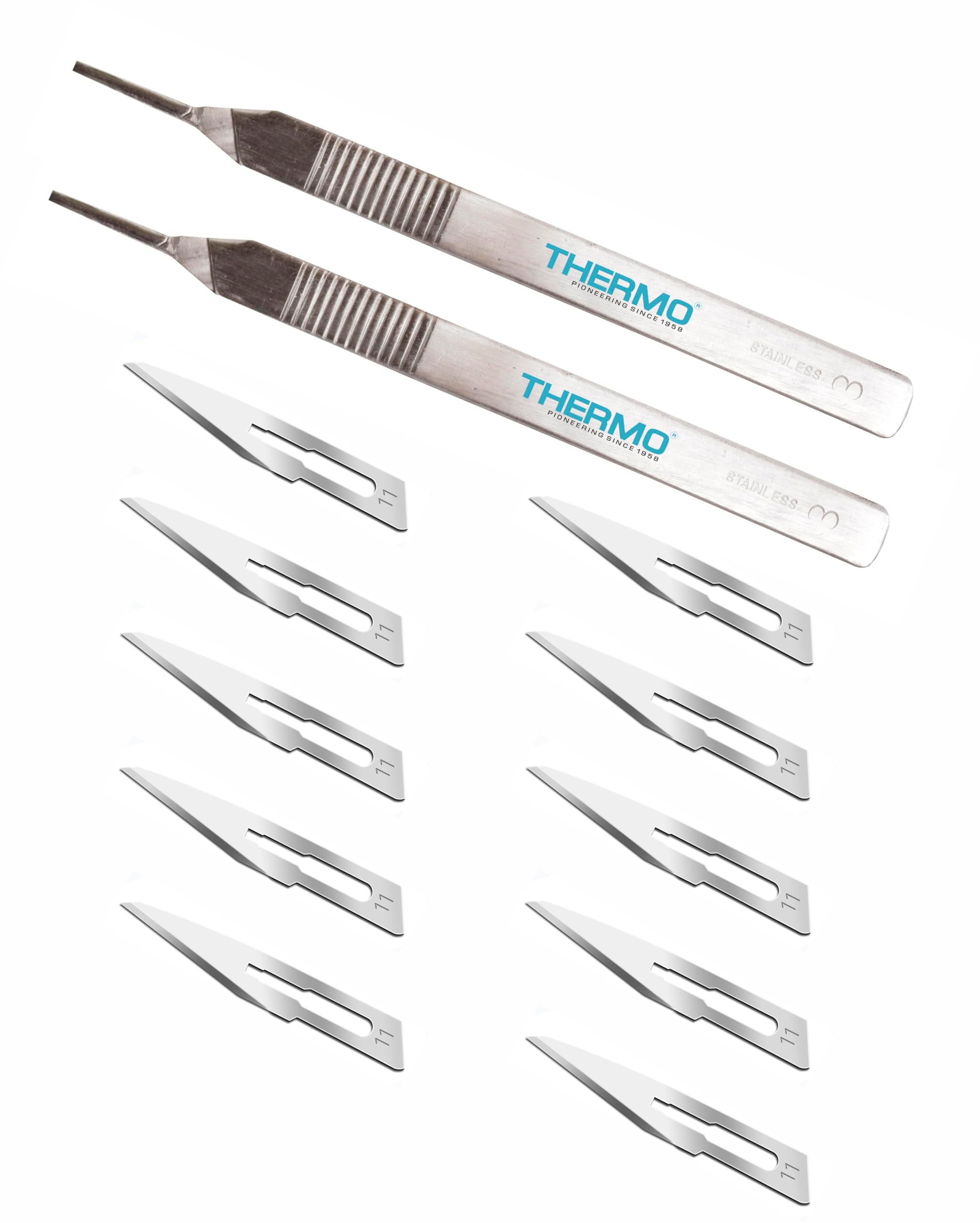 Glassvan Blades Size no.11 (10 pcs) with Stainless Steel Surgical ...