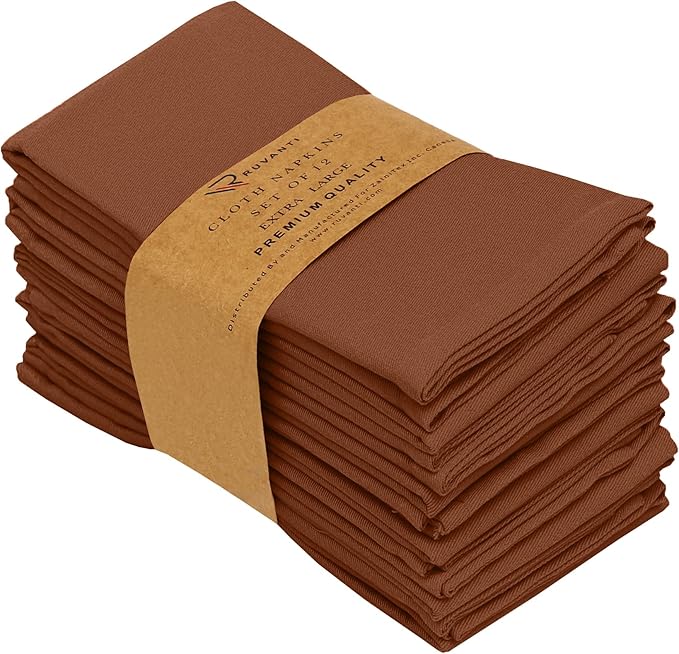 Amazon.com: Ruvanti Kitchen Cloth Napkins 12 Pack 18X18 Inch Dinner ...