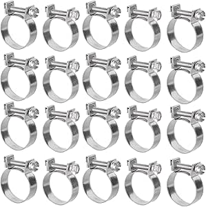 Amazon.com: Hose Clamp 20PCS Mini Stainless Steel Screw Hose Clip ...