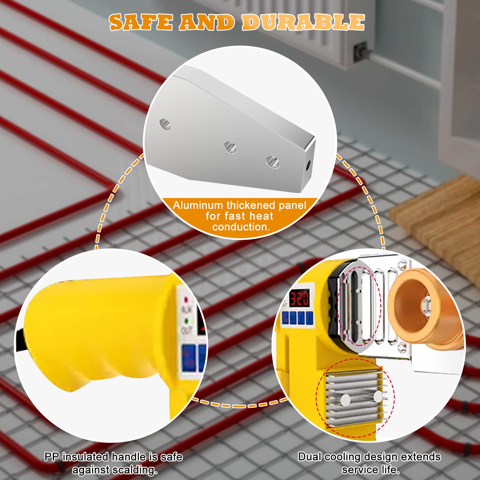 JIAWANSHUN 220V Digital Socket Fusion Welder Socket Fusion Tool Kit Water Pipe Fusion Welding ...