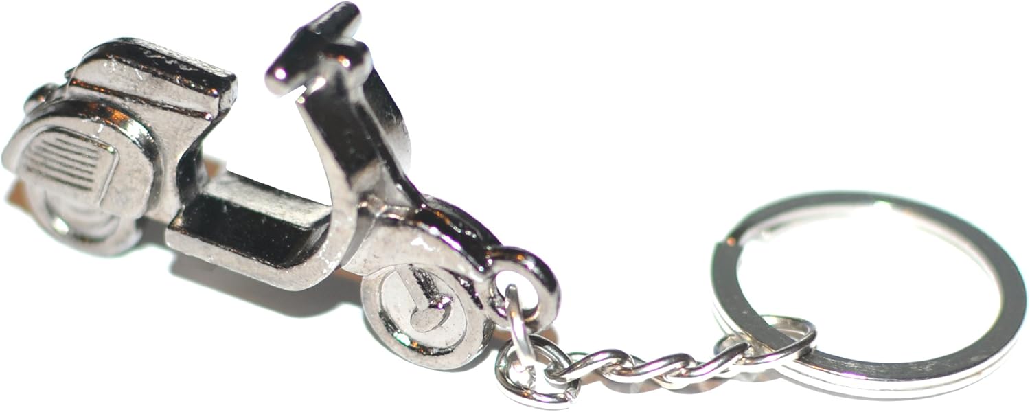 Komonee Scooter Moped Bike Key Chain Metal Silver Motorbike Keychain ...
