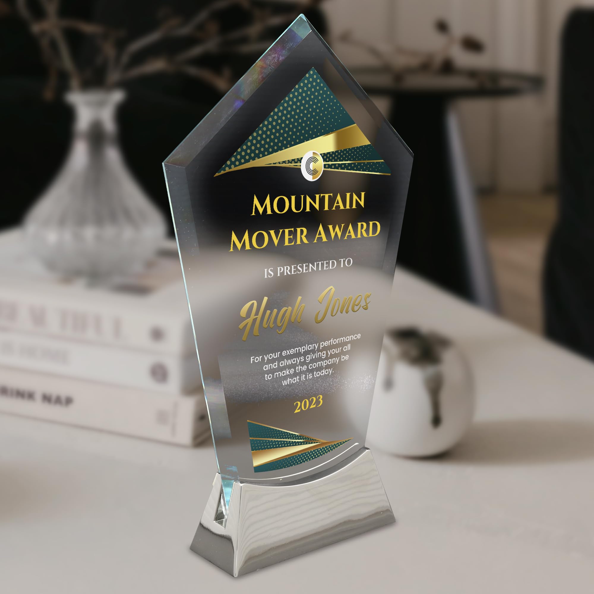 Oscar Trophy Personalized 9 1/4 Inch Glass Award Plaque - Custom ...