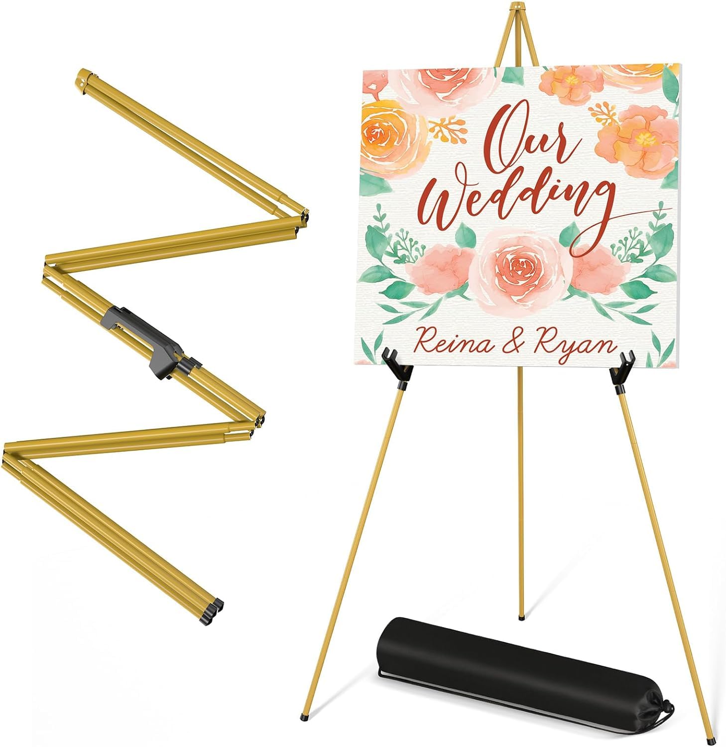 Easel Stand for Wedding Sign & Poster 63'' Tripod Collapsible Portable ...