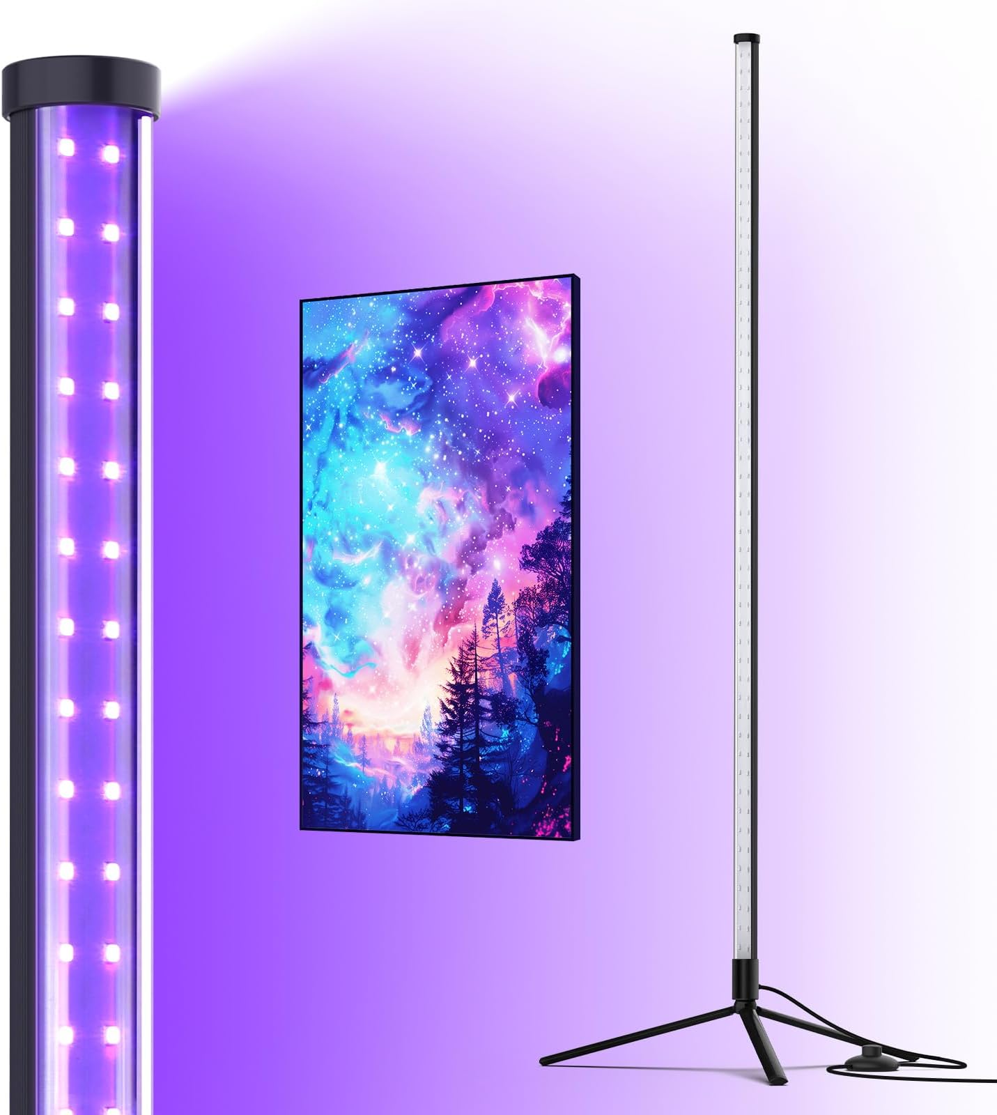 ycponggon 2 Pack LED Black Lights, Upgraded Triangular Bracket Vertical ...