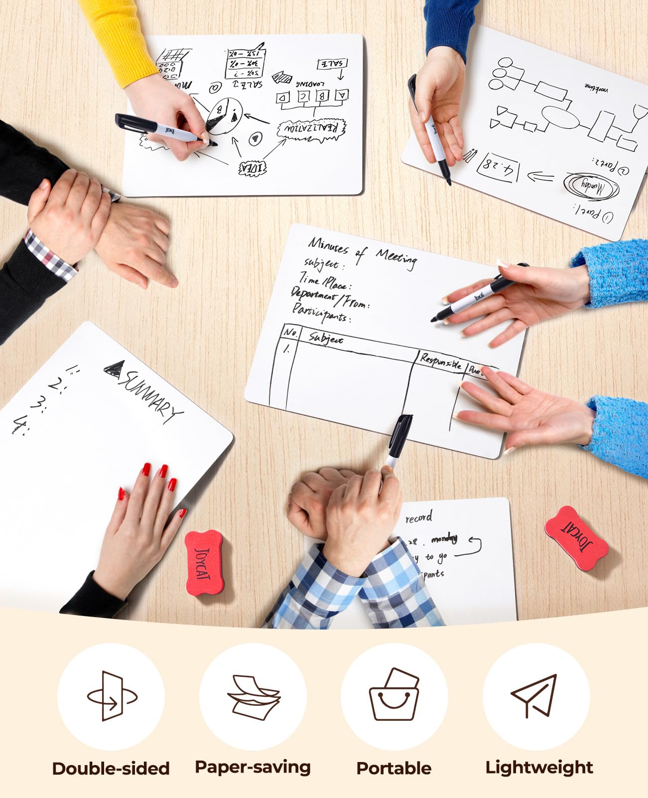 Snapklik.com : JoyCat Small Dry Erase Lap Boards For Students, 6 Pack 9 ...