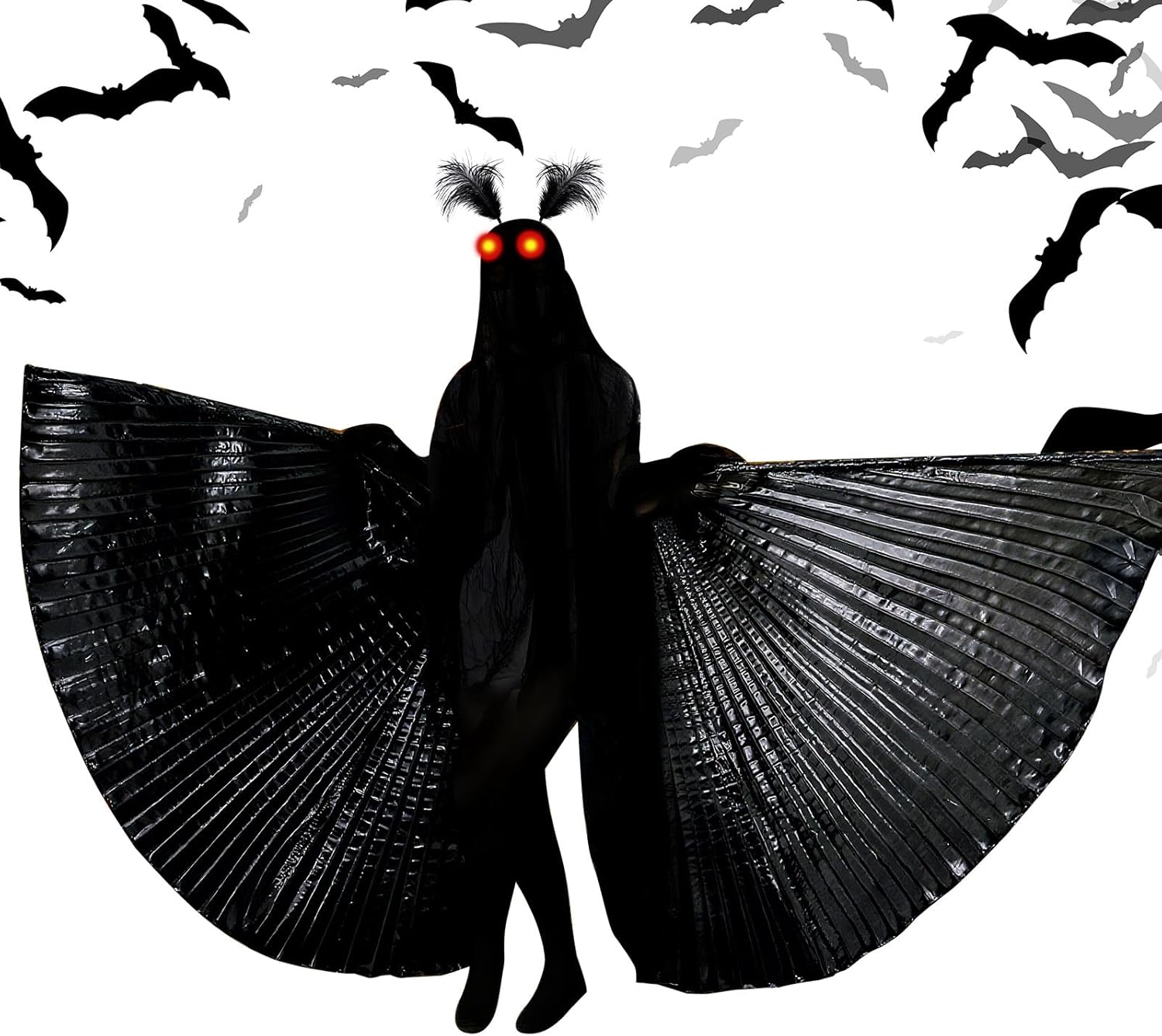 Amazon.com: Seenelling Unisex Mothman Costume Halloween Mothman Cosplay ...