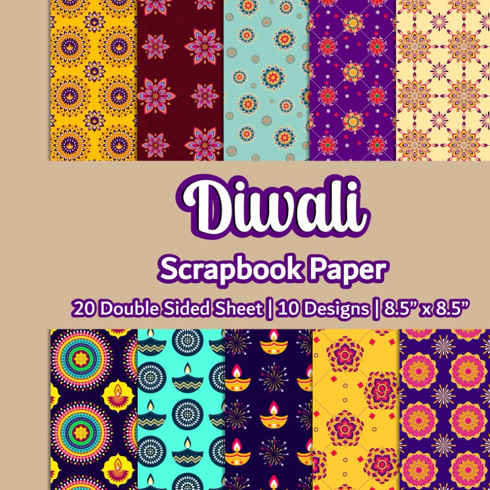 Diwali Scrapbook Paper: Ethnic Indian Pattern Scrapbook Paper | 10 ...