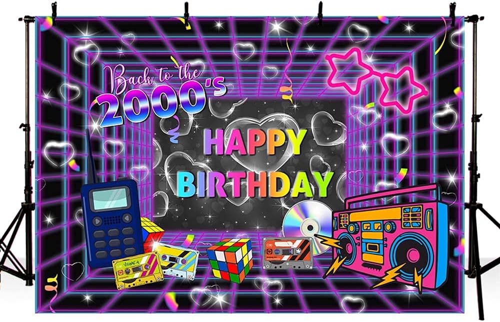 Amazon.com : MEHOFOND 7x5ft Hip Pop Early 2000s Birthday Backdrop for ...