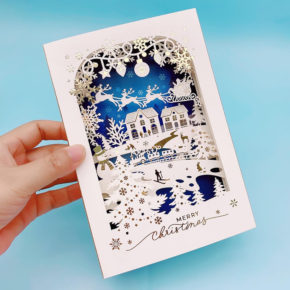 OSYLICT Christmas Card,3D Retro Xmas Greeting Card,Pop Up Christmas ...