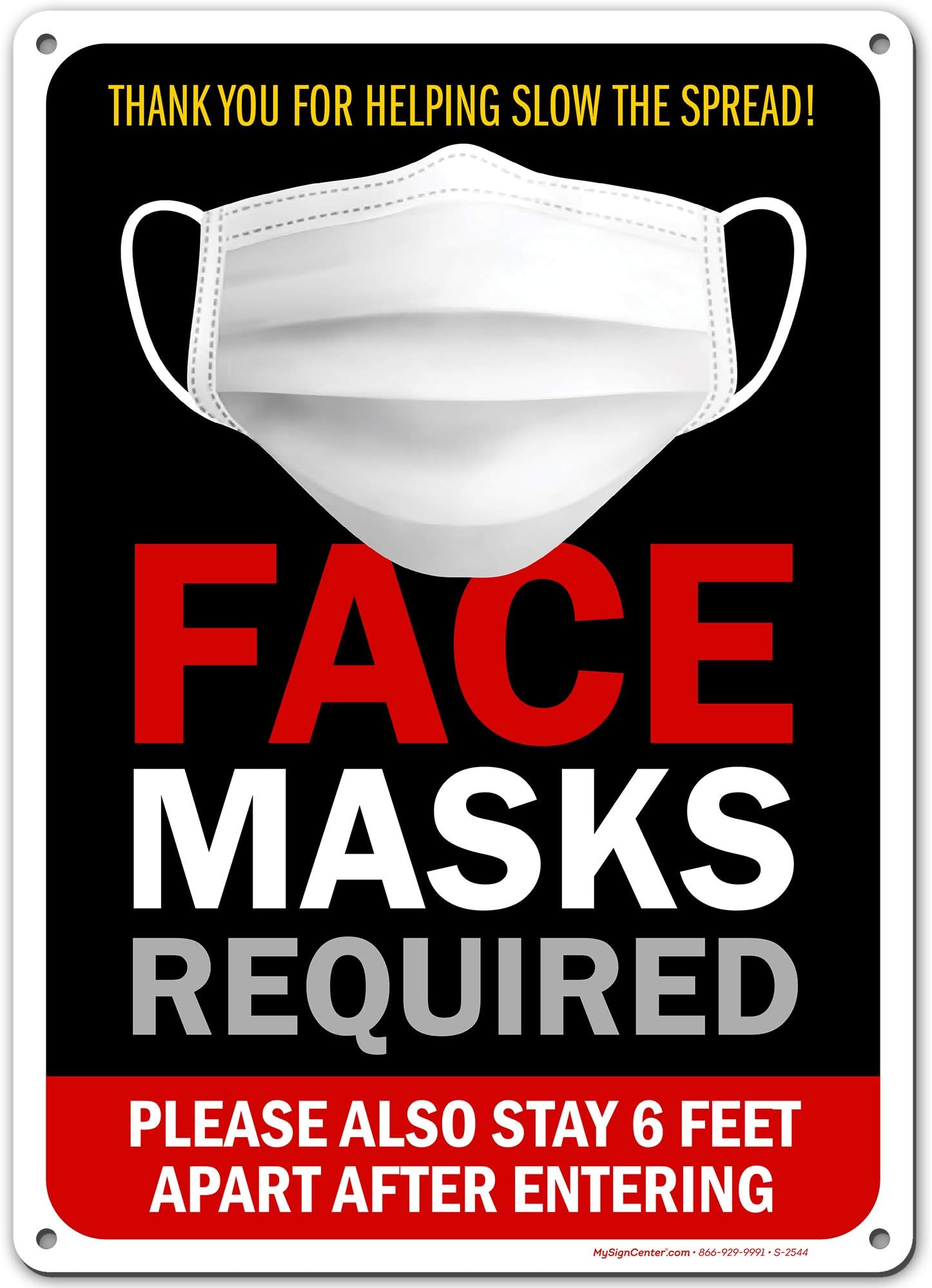 Amazon.com: Face Mask Required Sign Decals Pack of 03 Wear Face Mask ...