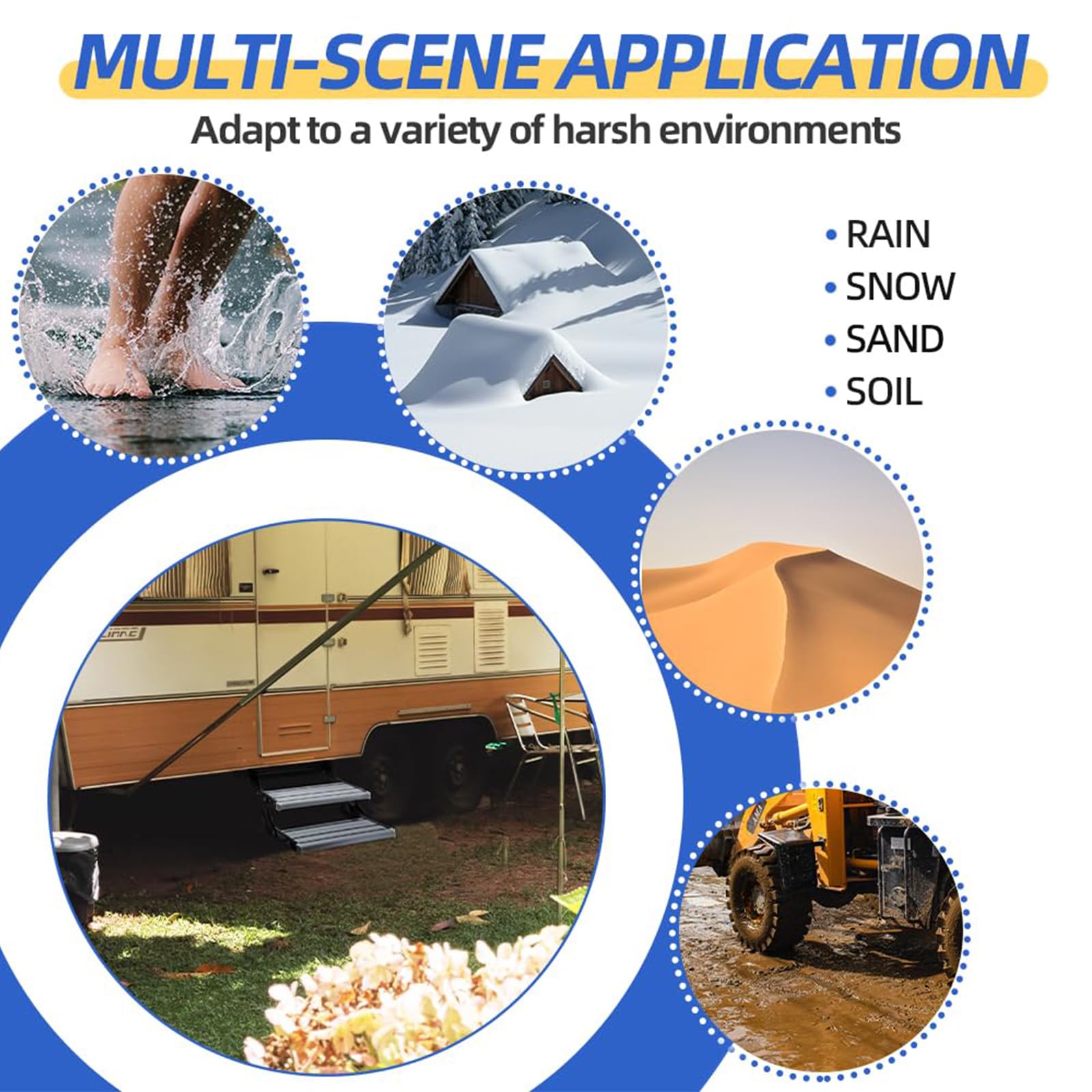 Snapklik.com : RV Steps Adjustable Folding Manual Double Drop Down ...