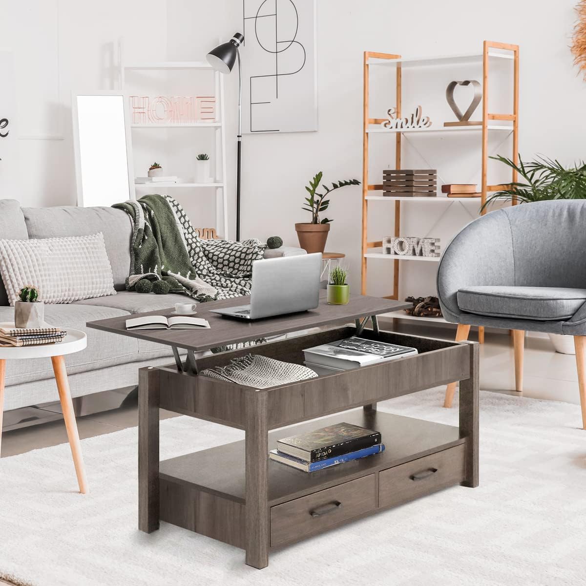 Amazon.com: Lifetime Home Lift Top Coffee Table with Hidden Compartment ...