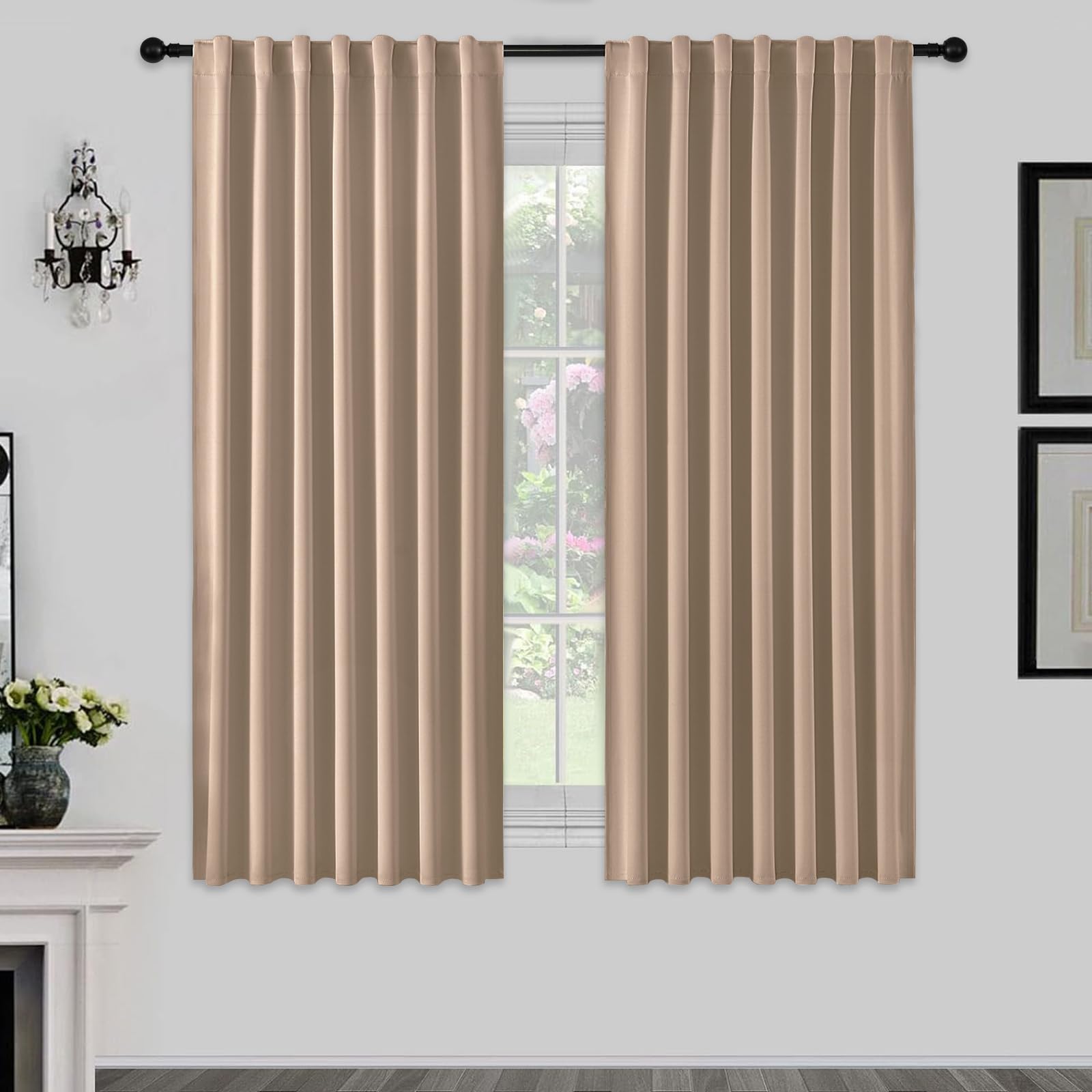 Amazon.com: Joydeco 72 Inch Blackout Curtains for Bedroom, Black Out ...