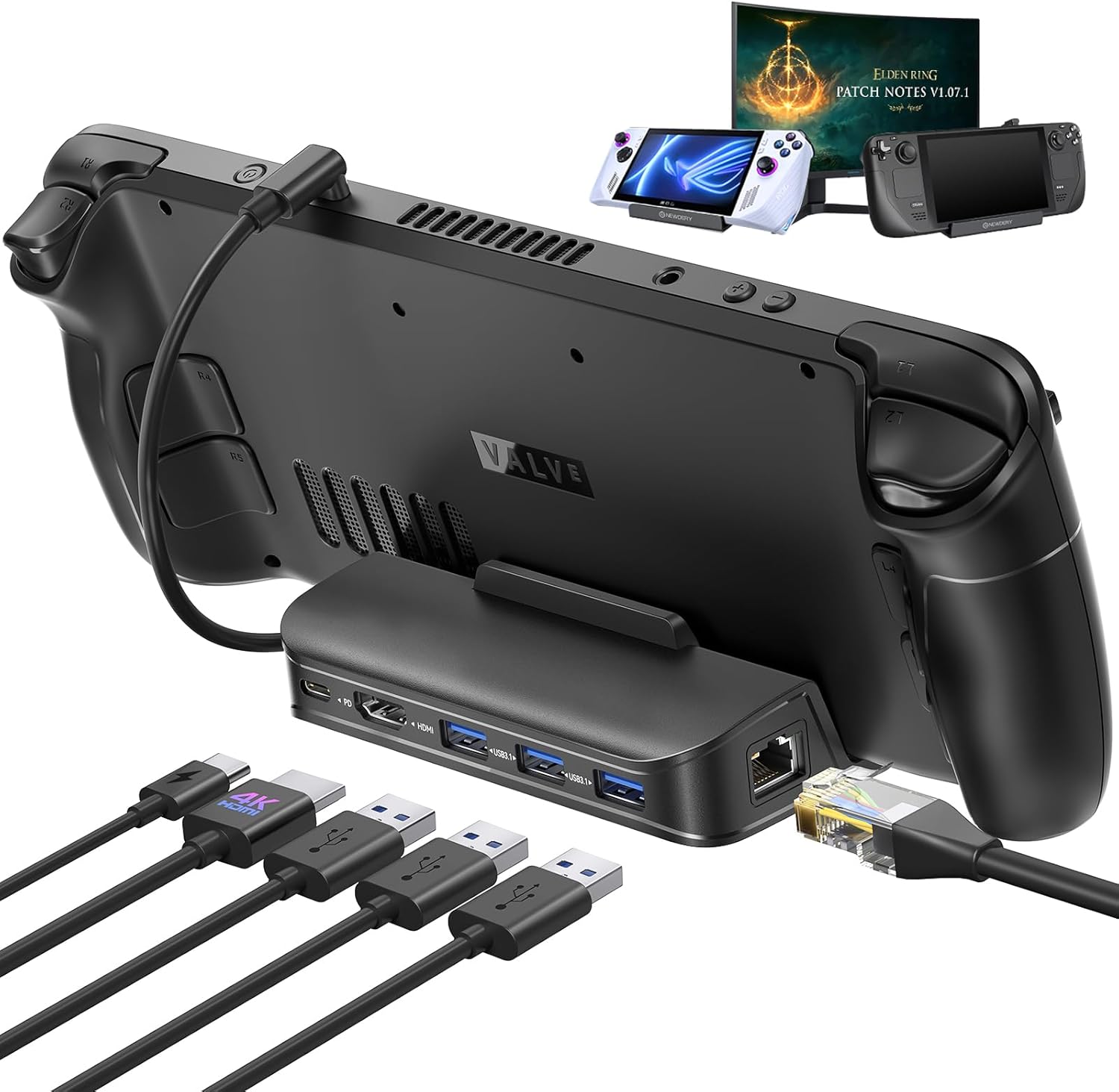 Amazon.com: NEWDERY Docking Station for Steam Deck, 6-in-1 Steam Deck Dock with HDMI2.0 4K@60Hz ...
