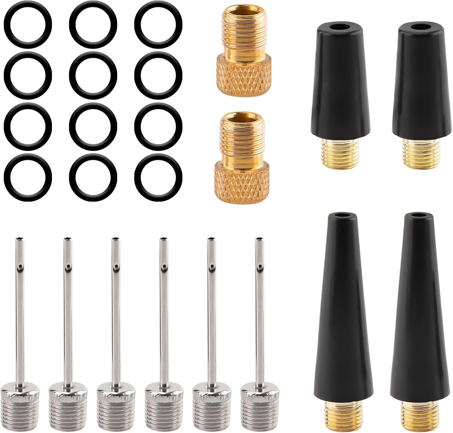 SAVITA 24 Pcs Inflation Adapter Kit, Including 2 Brass Valve Adapter, 6 ...