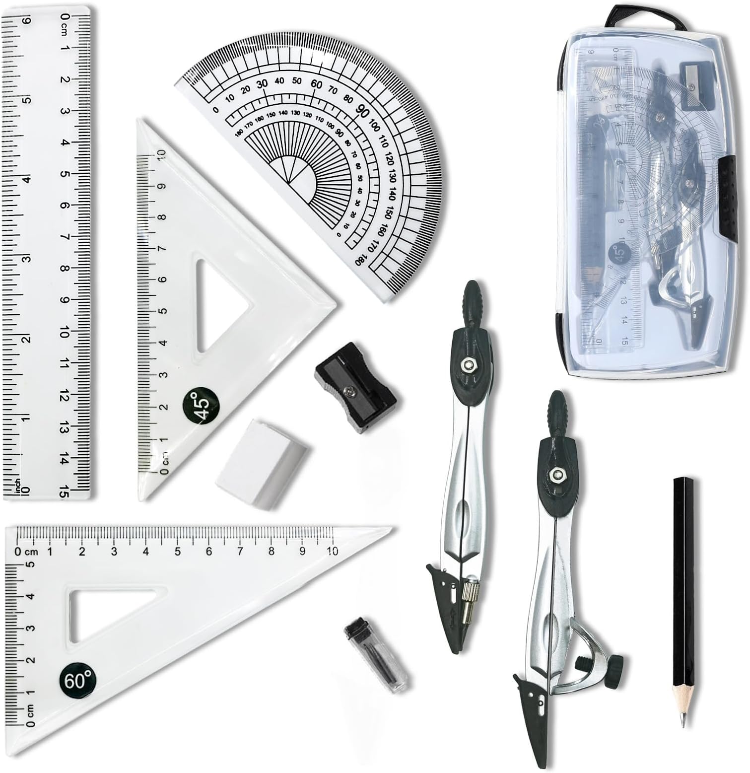 Compasso Set da 10 Pezzi, FlyWave Compasso con Protezione, Compasso ...